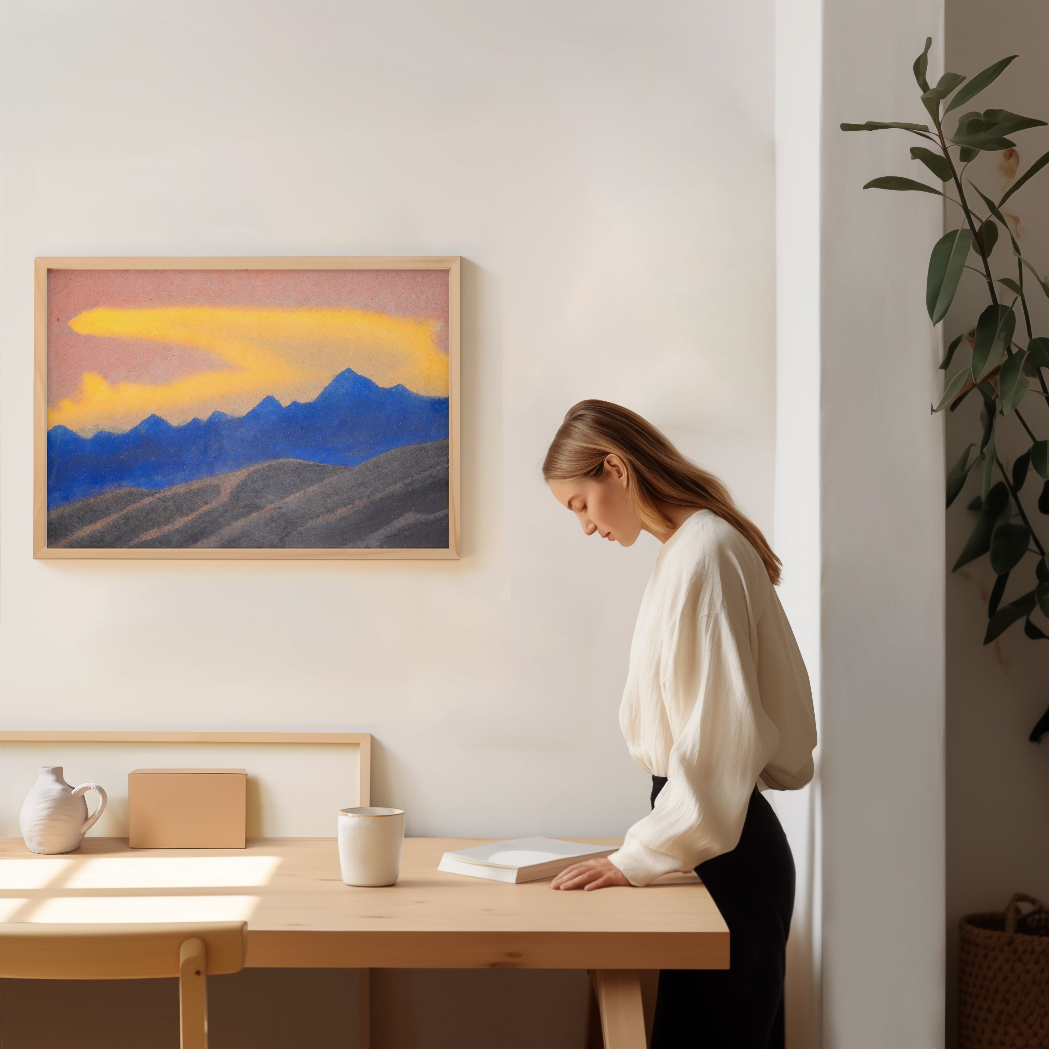 Himalaya (Gouden Wolk Over De Blue Ridge) (1941) van Nicholas Roerich ...