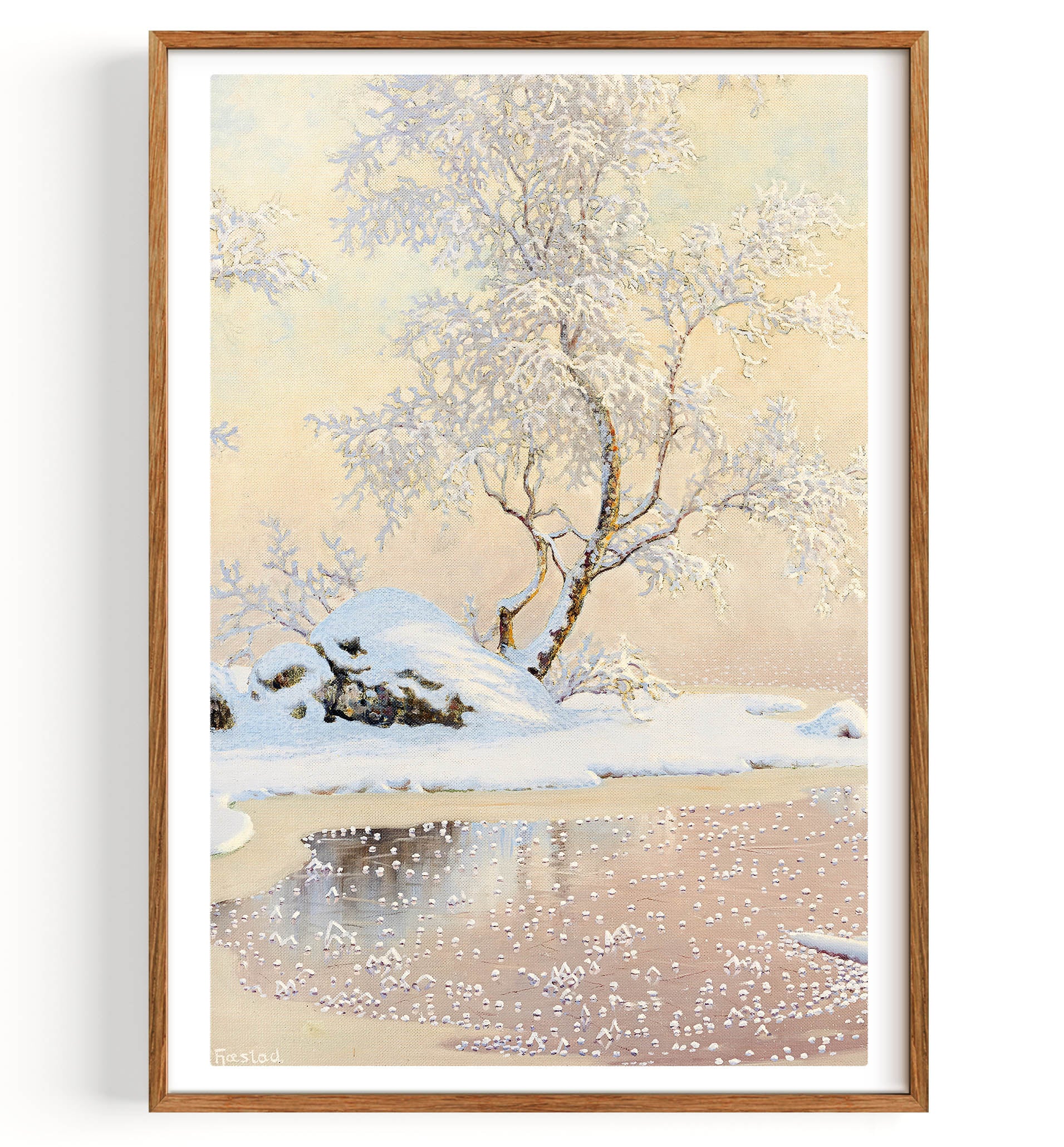 Rimfrost (1914) van Gustaf Fjaestad Fine Art Print, Kunstdruk, Poster ...