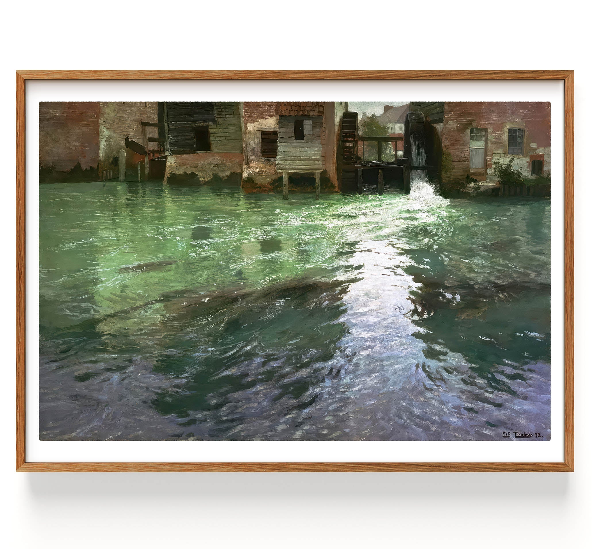 Watermill (1892) van Fritz Thaulow Fine Art Print, Kunstdruk, Poster ...