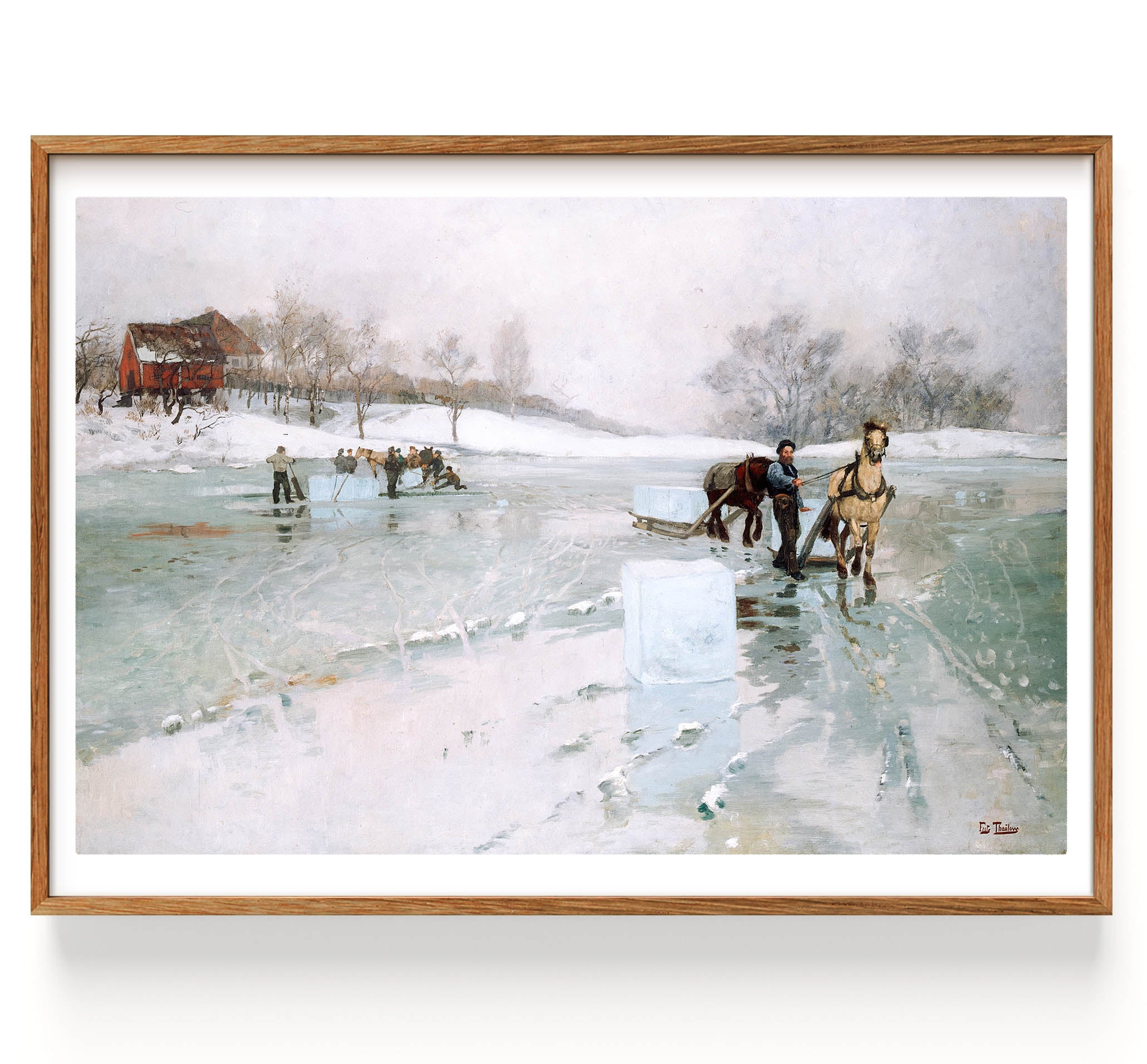 Iskjøring (1847-1906) van Thaulow Fine Art Print, Kunstdruck, Poster ...